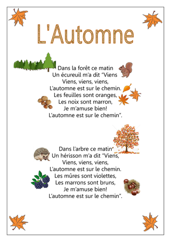 L'Automne poem | Teaching Resources