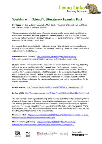 Working with Scientific Literature | Teaching Resources