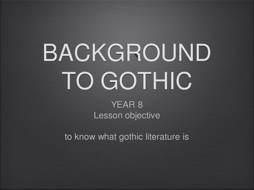 Introduction to Gothic Literature | Teaching Resources