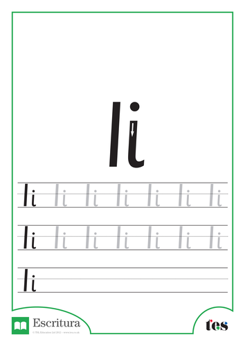 Formación de Letras - La Letra I | Teaching Resources