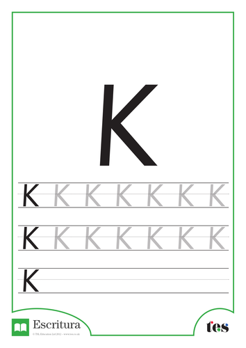 Formación de Letras - La Letra K | Teaching Resources
