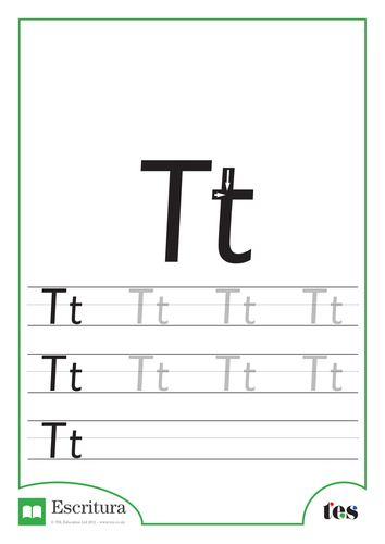 Formación de Letras - La Letra T | Teaching Resources