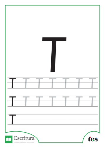 Formación de Letras - La Letra T | Teaching Resources
