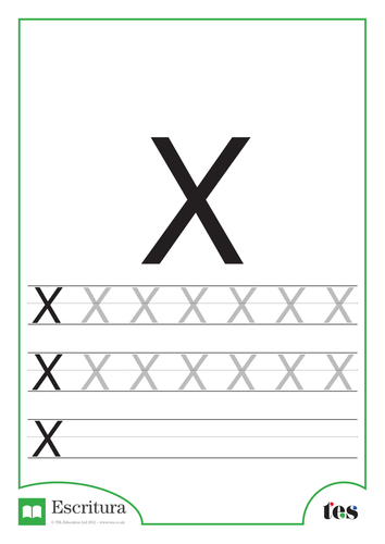 Formación de Letras - La Letra X | Teaching Resources