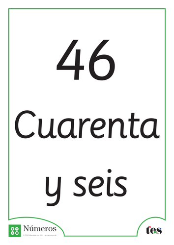 Fichas Didácticas - Números y Su Escritura 46-50 | Teaching Resources