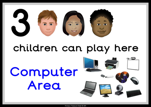 Computer Area Sign With Images Provided | Teaching Resources