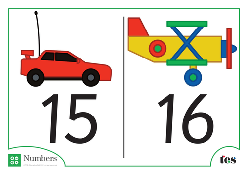 Number Cards - Toys Theme 11-20 | Teaching Resources