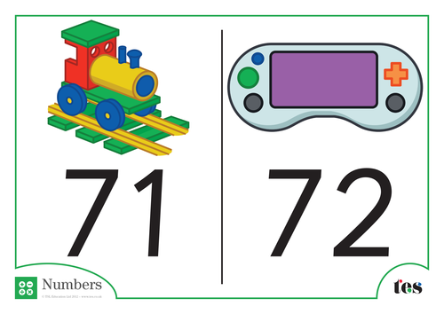 Number Cards - Toys Theme 71-80 | Teaching Resources