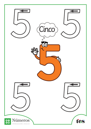 Formación de Números - Número 5 | Teaching Resources