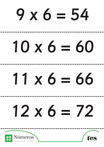 Fichas Didácticas - la Tabla del 6- con respuestas | Teaching Resources
