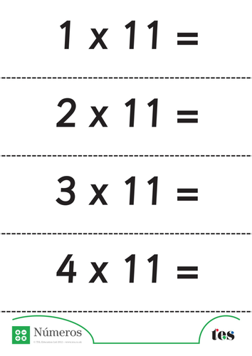 Fichas Didácticas -la Tabla del 11- sin respuestas | Teaching Resources