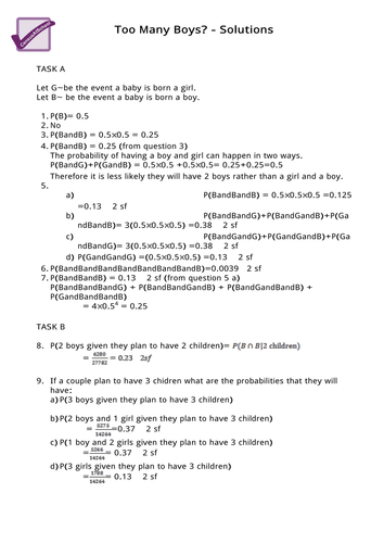 Too Many Boys? | Teaching Resources