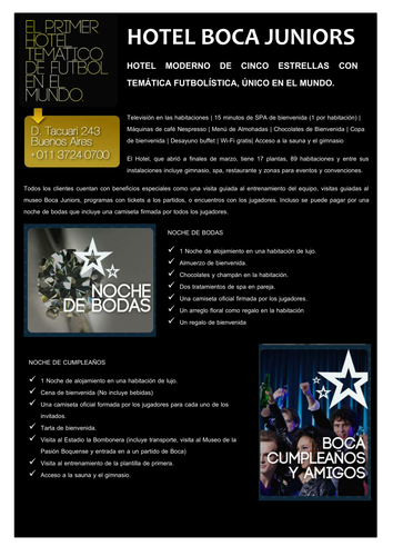 Spanish Hotels Resources - El Hotel Boca Juniors | Teaching Resources Spanish Hotels Resources - El Hotel Boca Juniors | Teaching Resources