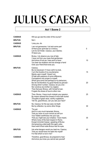 Julius Caesar 2011 Text Extracts (Shakespeare Unlocked) | Teaching ...