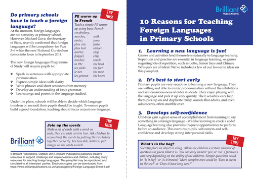 10 Reasons to Teach MFL in Primary Schools | Teaching Resources