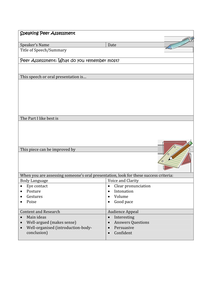 Peer Assessment Sheet - Resources - TES