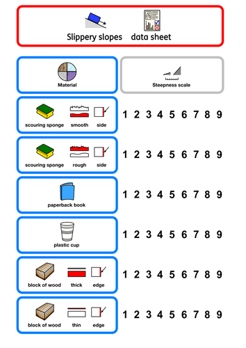 Slippery & Slipping Slopes Star activity for SEN | Teaching Resources
