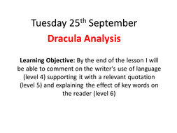 Dracula Reading Analysis | Teaching Resources