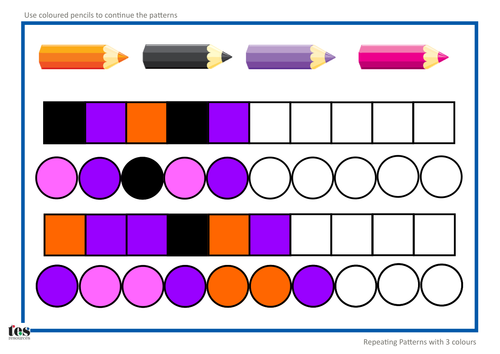 TEACCH/Workstation ideas: Patterns with 3 colours | Teaching Resources