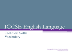 English Language Technical Skills | Teaching Resources