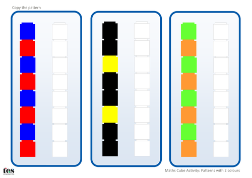 Copy The Maths Cube Patterns 2 Colour Teaching Resources 