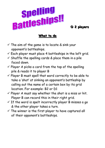 Spelling board games | Teaching Resources