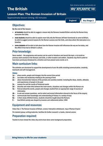 Sky Atlantic's The British: Roman Invasion | Teaching Resources