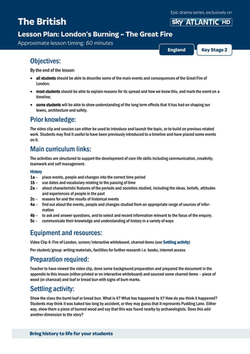 Sky Atlantic's The British: Great Fire of London | Teaching Resources