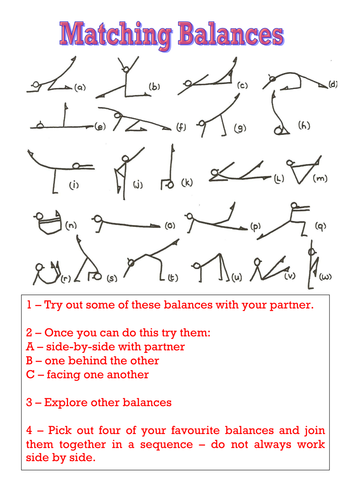 Gymnastics Balances Resource Cards by kb1989 - Teaching Resources - TES