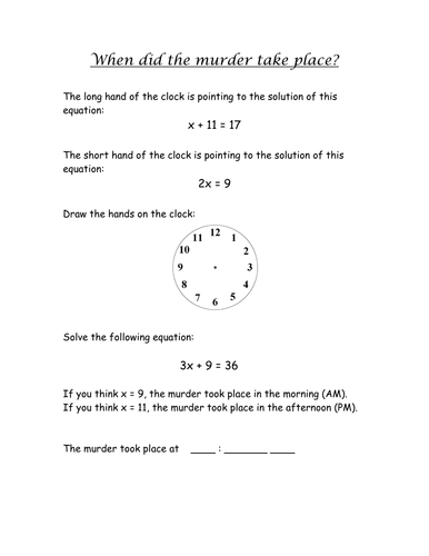Algebra Halloween Murder Mystery (L3/4) | Teaching Resources
