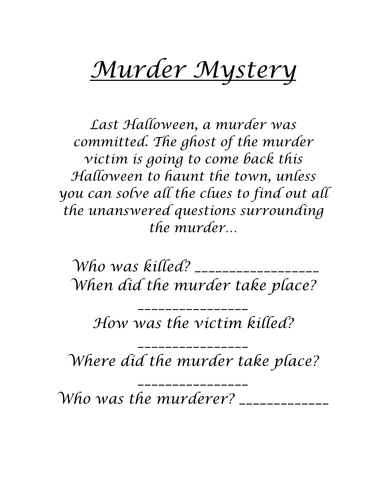 Algebra Halloween Murder Mystery (L3/4) | Teaching Resources
