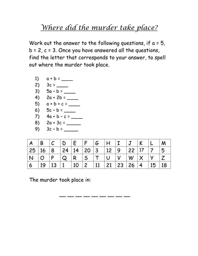 Algebra Halloween Murder Mystery (L3/4) | Teaching Resources