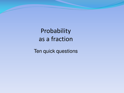Probability fraction | Teaching Resources