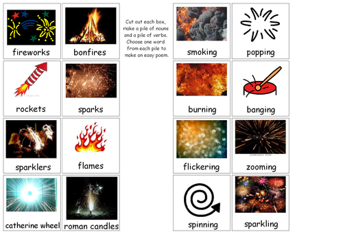 Bonfire night poem maker, symbol supported | Teaching Resources