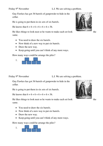 Guy Fawkes barrel problem | Teaching Resources