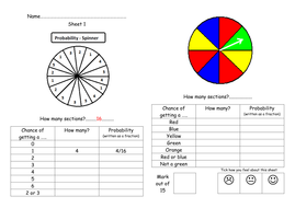 probability single event as fractions low level | Teaching Resources