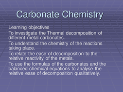 Carbonate chemistry | Teaching Resources