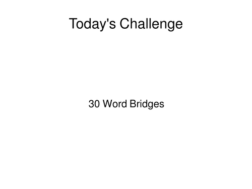 Word Bridge Lesson starter | Teaching Resources