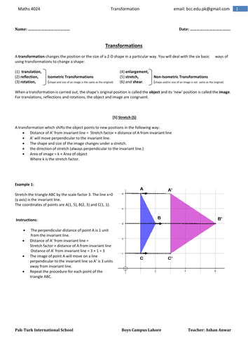 Geometrical Transformations | Teaching Resources