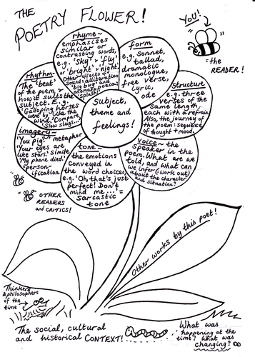 POETRY FLOWER - POETIC TERMS & TECHNIQUES | Teaching Resources