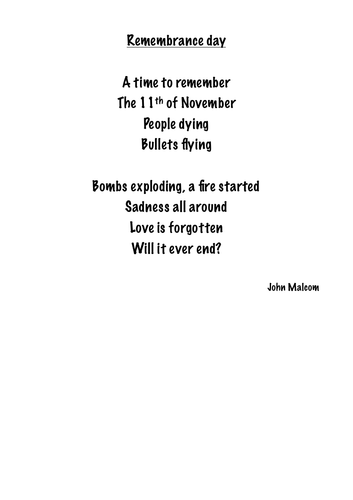 Remembrance Day Activity Pack - Writing Poems & More | Teaching Resources