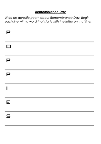 Remembrance Day Activity Pack - Writing Poems & More | Teaching Resources