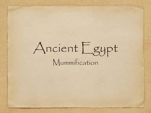 Ancient Egypt - Mummification, presentation, worksheets and lesson plan ...
