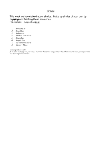 Poems that create images - Similes & Metaphors - Year 4 to 6 | Teaching ...