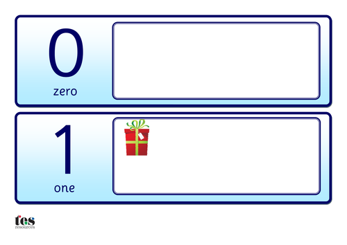 Number cards, 0-10, with Christmas items to count | Teaching Resources