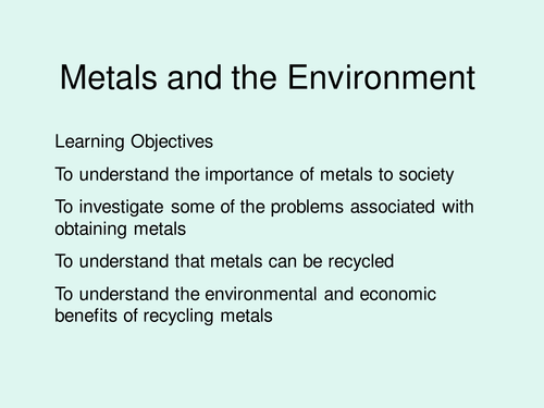 Metals and the Environment | Teaching Resources