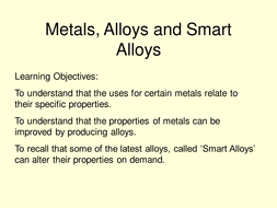 Alloys and smart metals | Teaching Resources