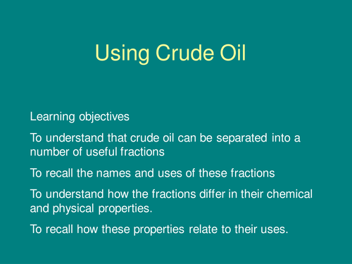 Using Crude oil | Teaching Resources