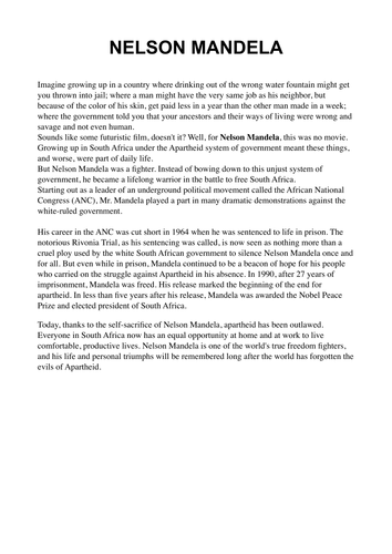 Nelson Mandela / Black History / Art Portraits | Teaching Resources