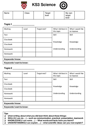 Student progress checker KS3 | Teaching Resources